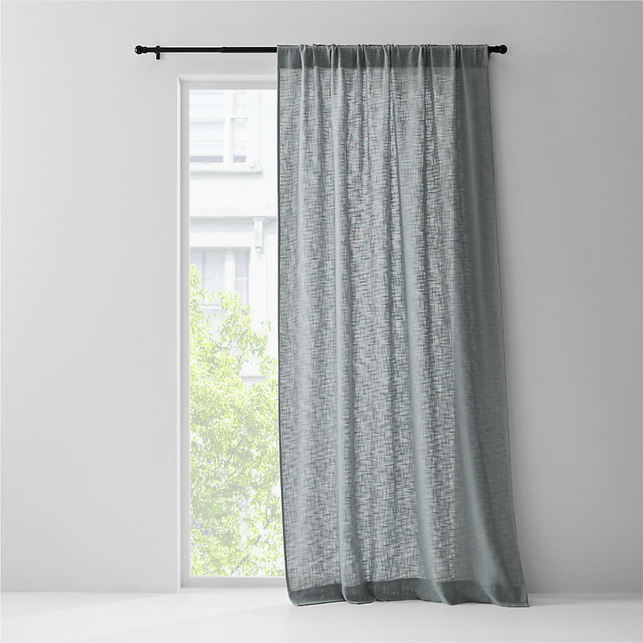 Lindstrom Mist Blue Organic Cotton Sheer Window Curtain Panel 52"x84 ...