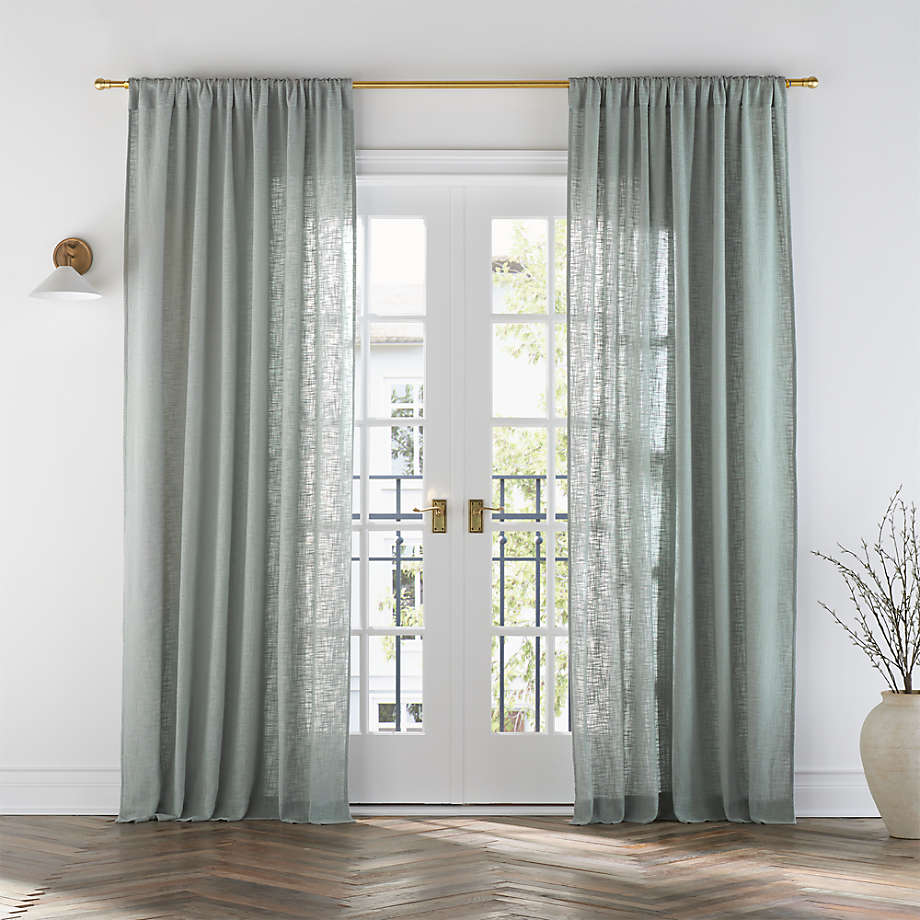 Lindstrom Mist Blue Organic Cotton Sheer Window Curtain Panel 52"x84 ...