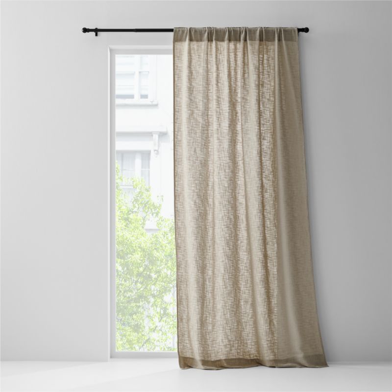 Lindstrom Warm Beige Organic Cotton Sheer Window Curtain Panel 52"x108 ...