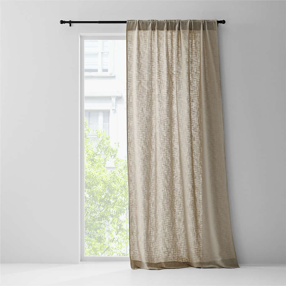Lindstrom Warm Beige Organic Cotton Sheer Window Curtain Panel 52"x84 ...
