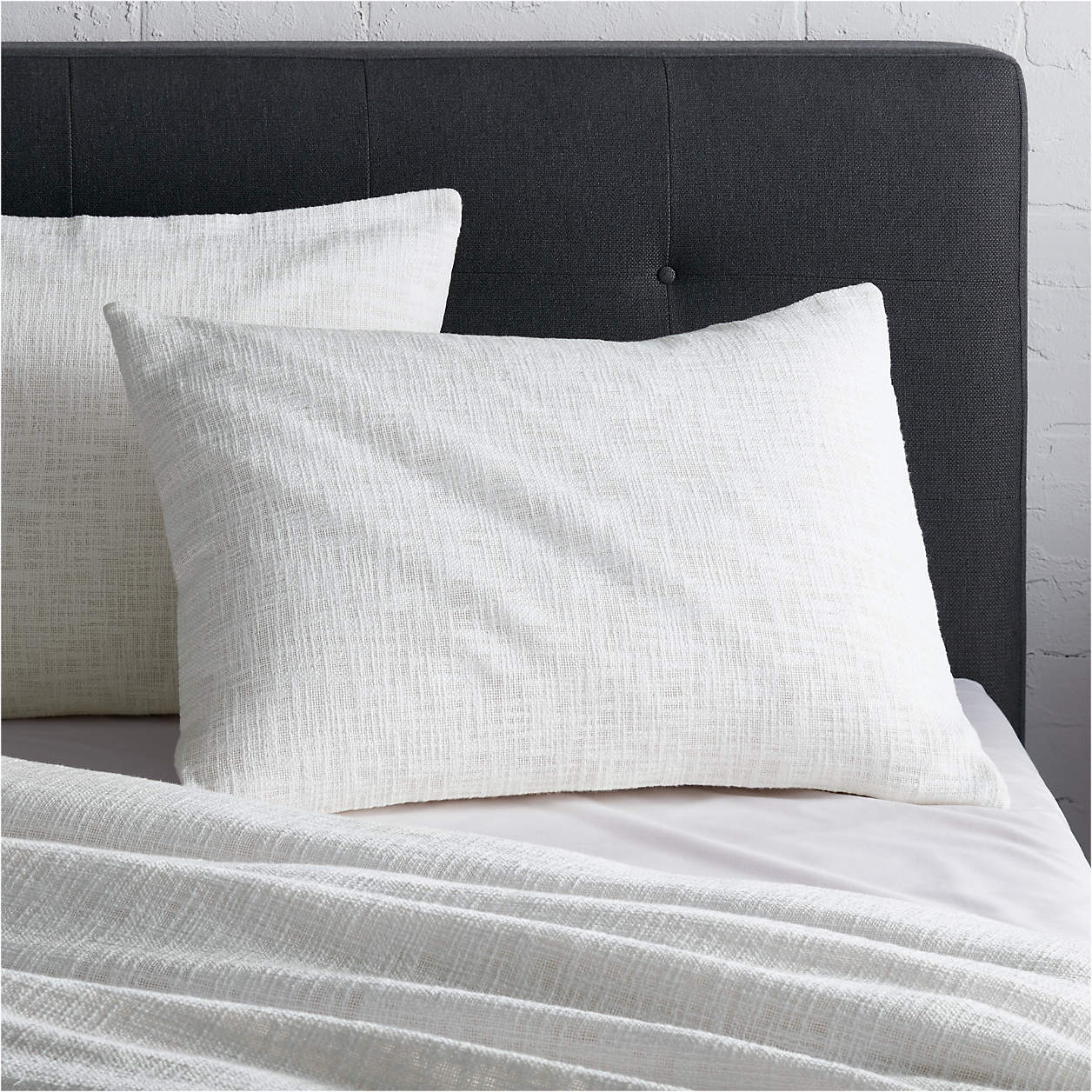Lindstrom Cotton White Standard Sham | Crate & Barrel