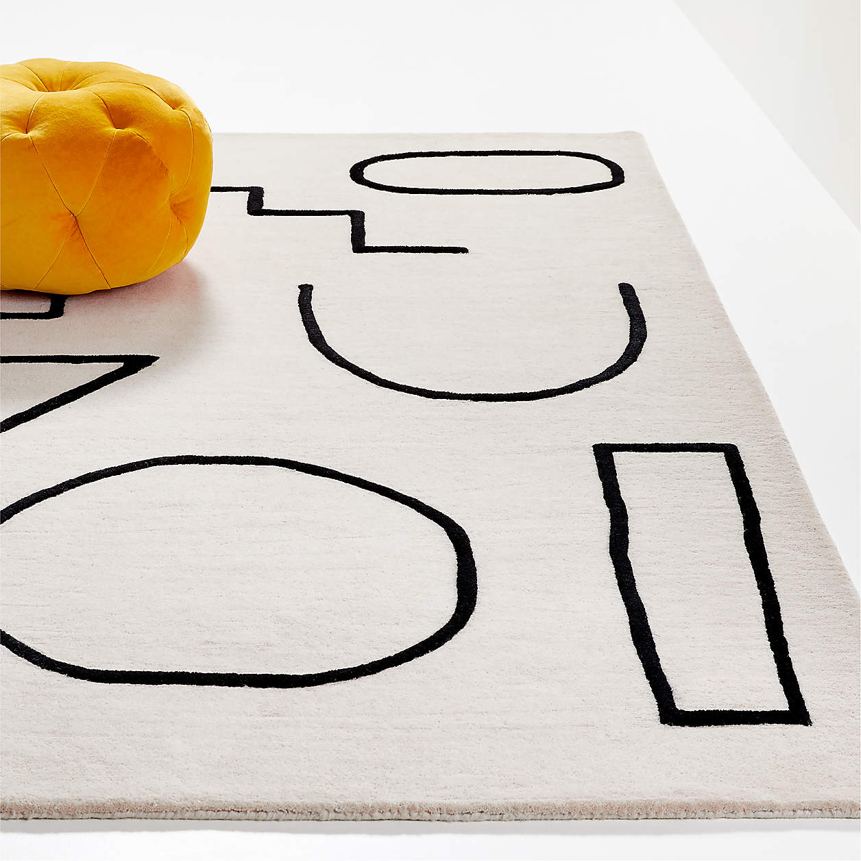 Linear Shapes Beige Geometric Kids Rug | Crate & Kids