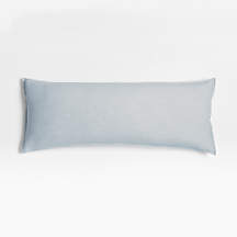 Mist Blue Belgian Flax Linen 54"x20" Body Pillow Cover + Reviews ...