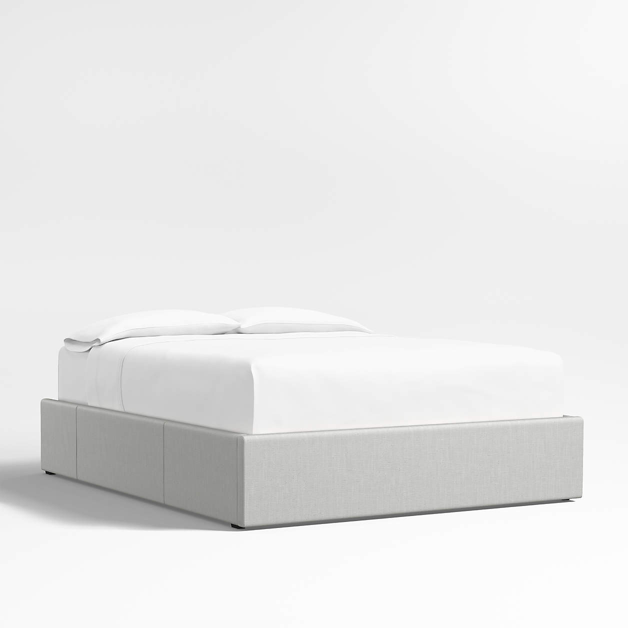 Oyster Grey Queen Upholstered Storage Bed Base | Crate & Barrel