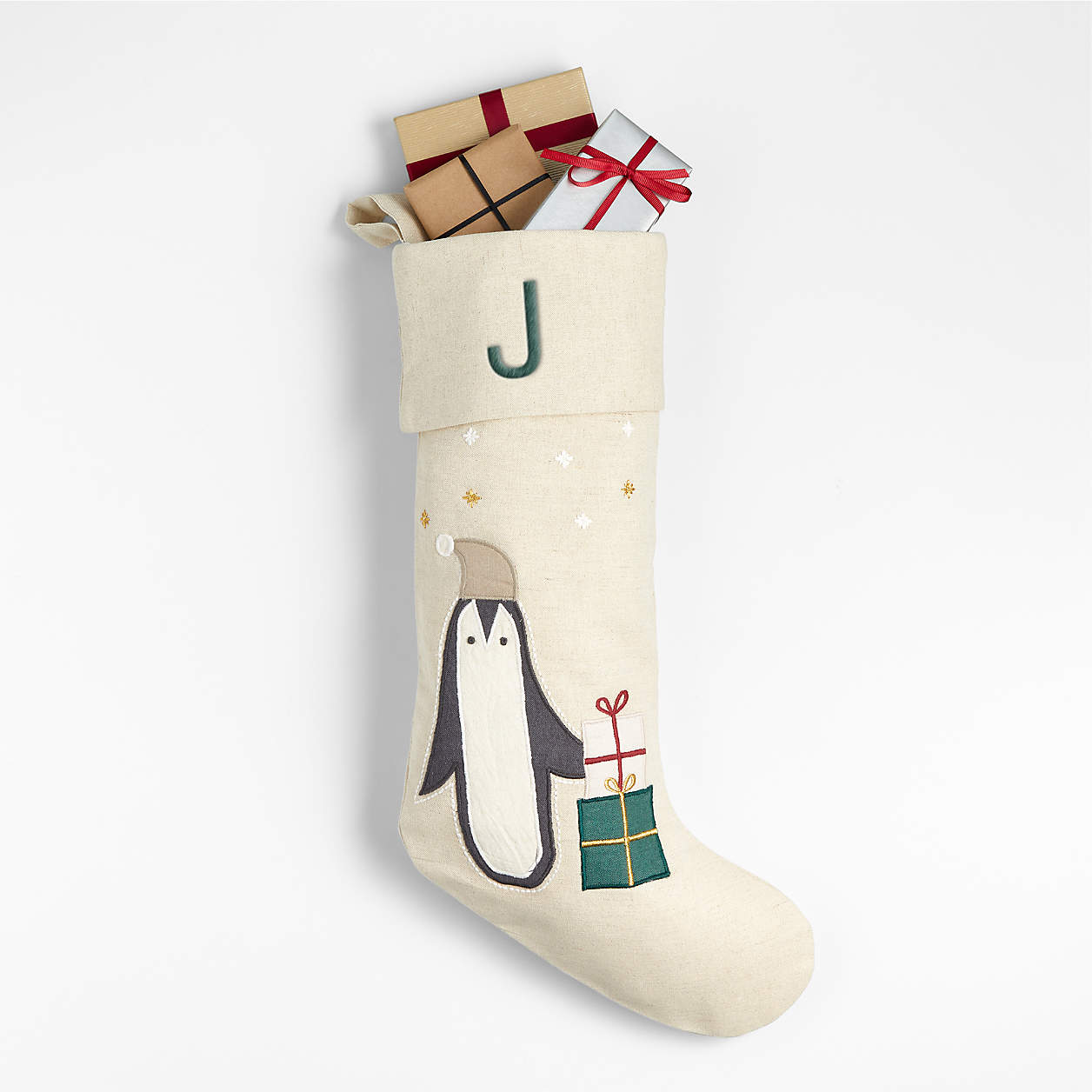 Linen Penguin Kids Christmas Stocking + Reviews | Crate & Kids