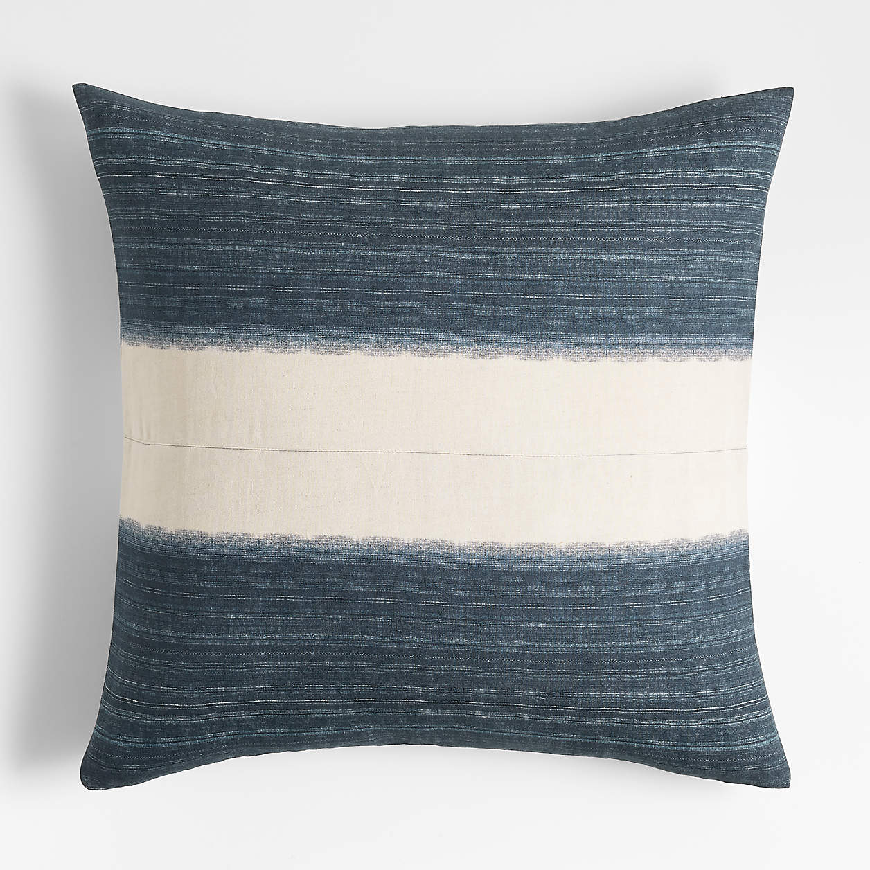 Littoral 23" Two-Tone Navy Pillow with Feather-Down Insert | Crate and ...