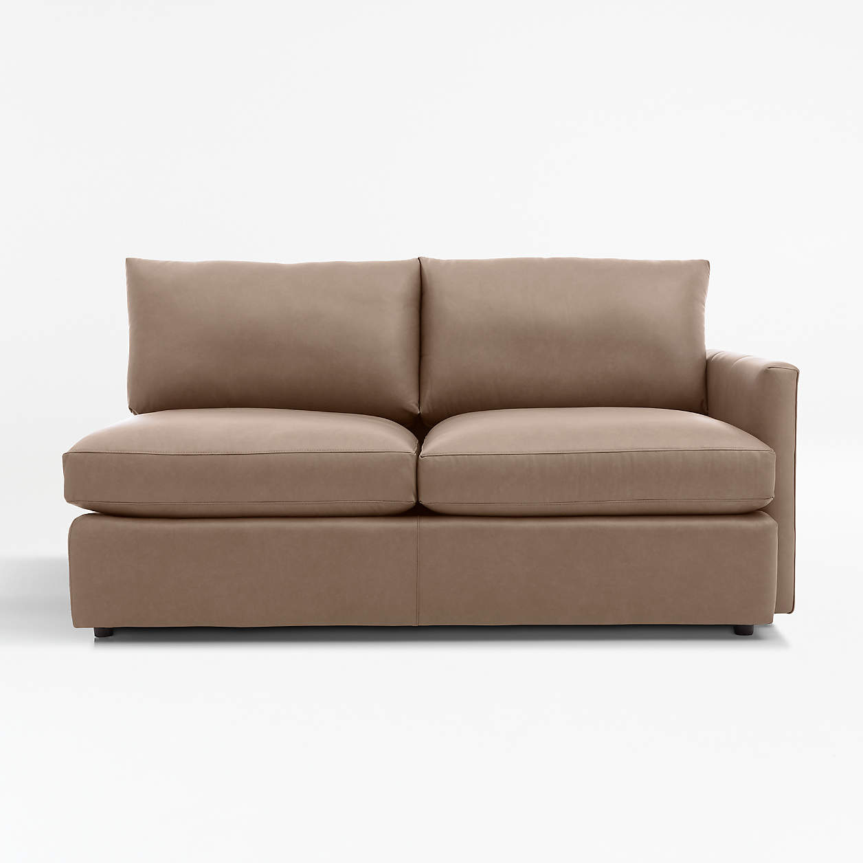 Lounge Deep Leather Right Arm Apartment Sofa + Reviews | Crate & Barrel