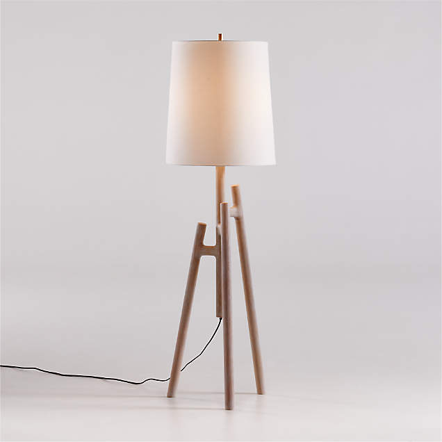 Weave Natural Floor Lamp + Reviews | Crate & Barrel