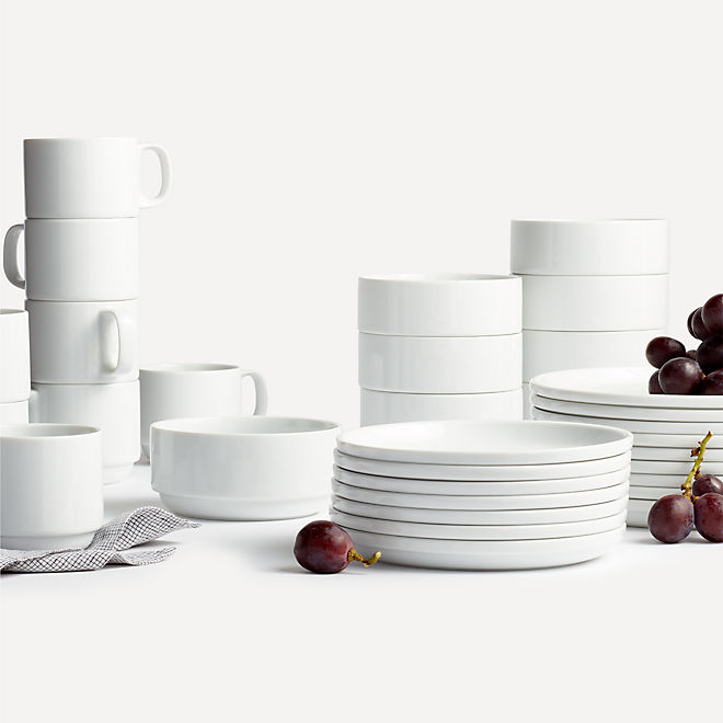 Staccato Wide-Rim Porcelain Dinnerware | Crate & Barrel