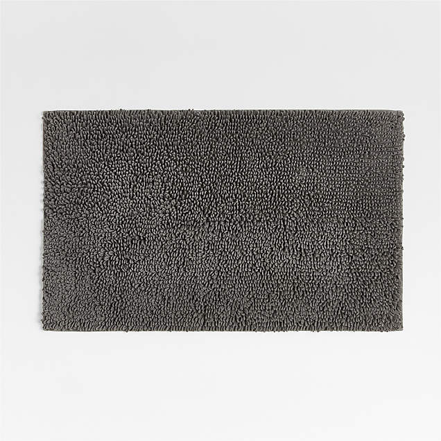 Loop Cotton Bath Rug Silver + Reviews | Crate & Barrel