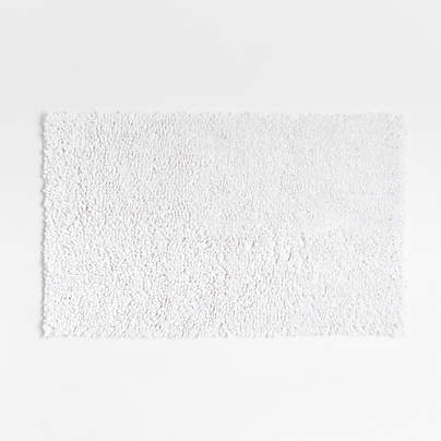 Rylan Organic Cotton White Bath Mat 24"x60" + Reviews | Crate & Barrel