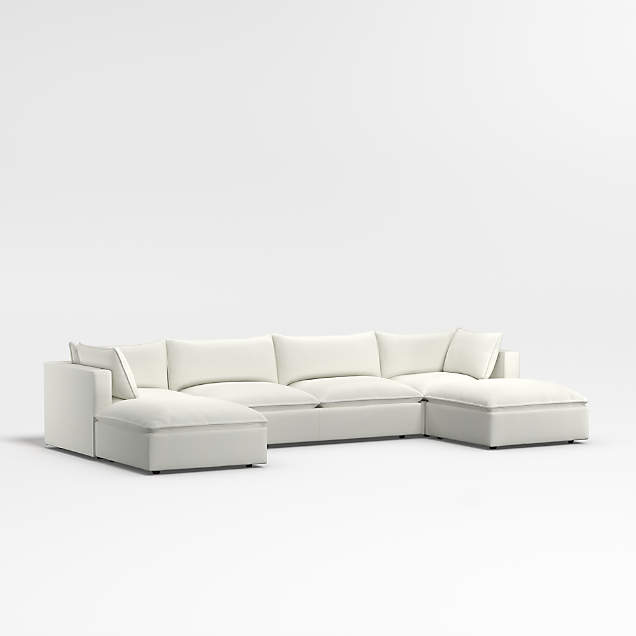 Lotus Deep 4-Piece Reversible Sectional with Ottoman | Crate & Barrel