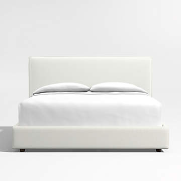 Genevieve Linen White Upholstered King Bed Crate Barrel