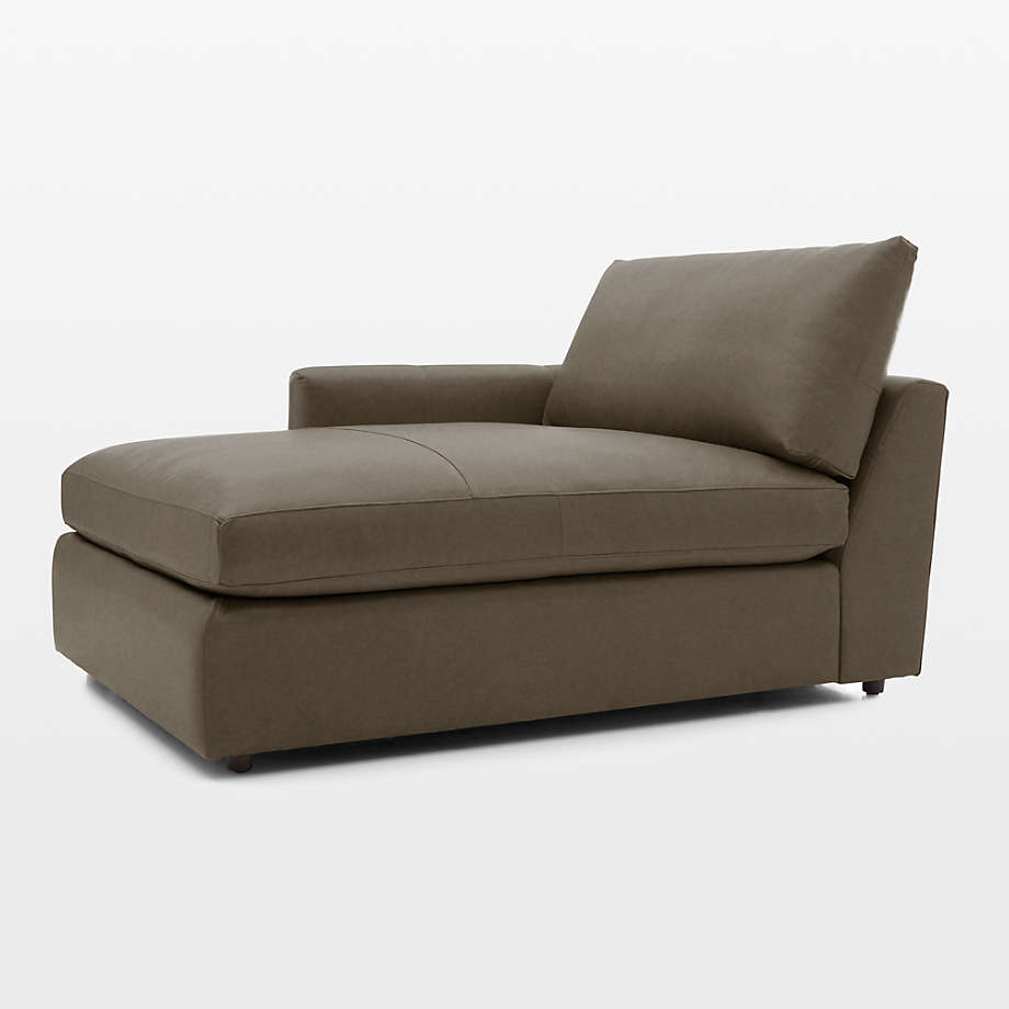 Lounge Deep Leather Left Arm Chaise Lounge + Reviews | Crate & Barrel