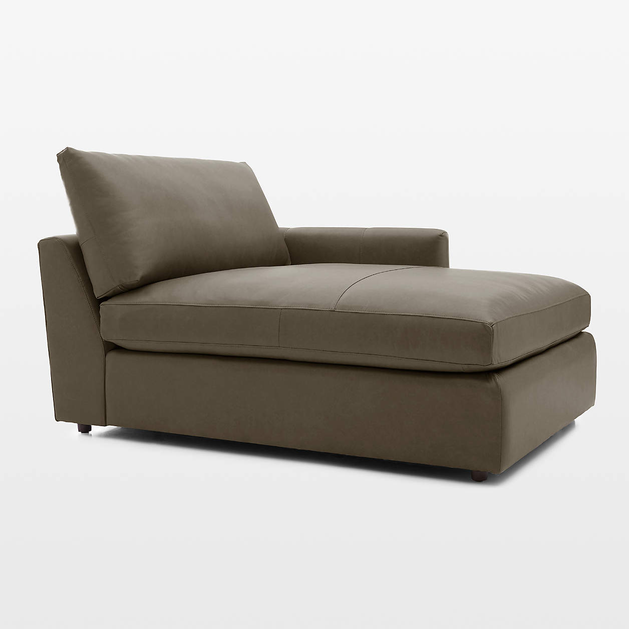 Lounge Deep Leather Right Arm Chaise Lounge + Reviews | Crate & Barrel