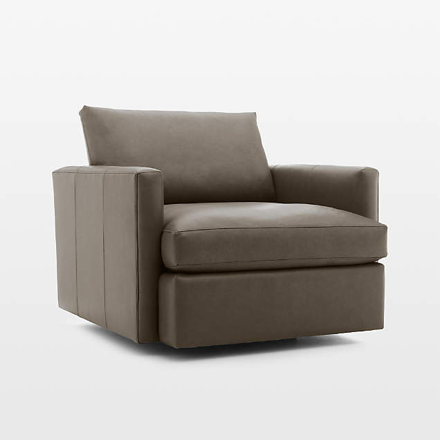 Axis 40" Leather Swivel Chair + Reviews | Crate & Barrel Canada