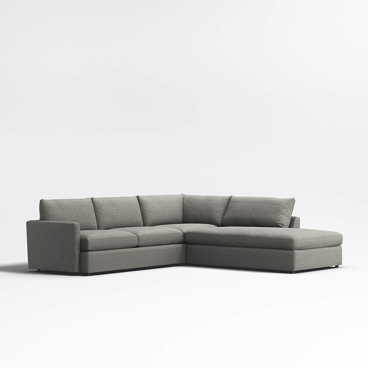 Lounge 2-Piece Right-Arm Bumper Sectional Sofa + Reviews | Crate & Barrel
