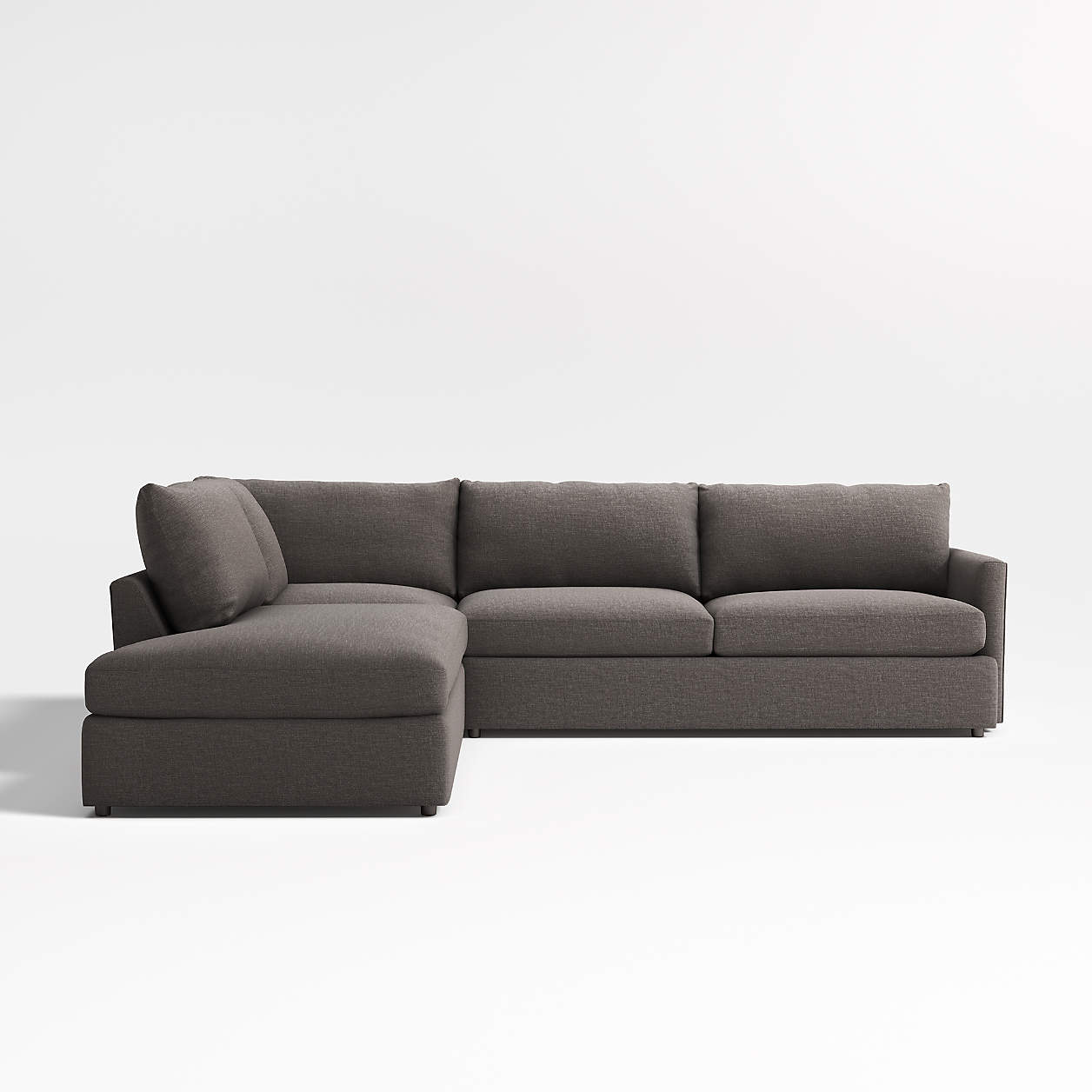 Lounge 3-Piece Left-Arm Bumper Sectional Sofa + Reviews | Crate & Barrel