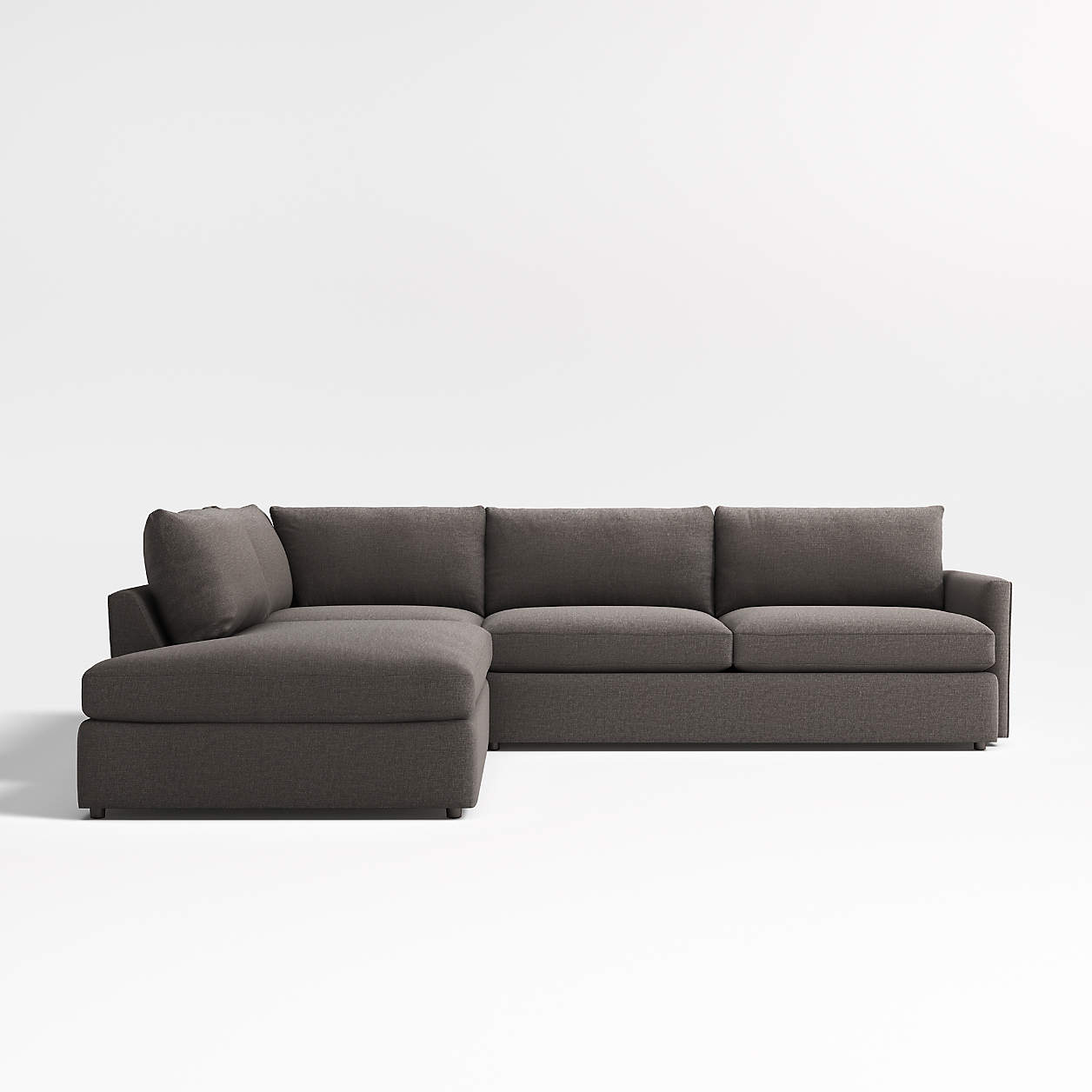 Lounge Deep 3-Piece Left-Arm Bumper Sectional Sofa + Reviews | Crate ...