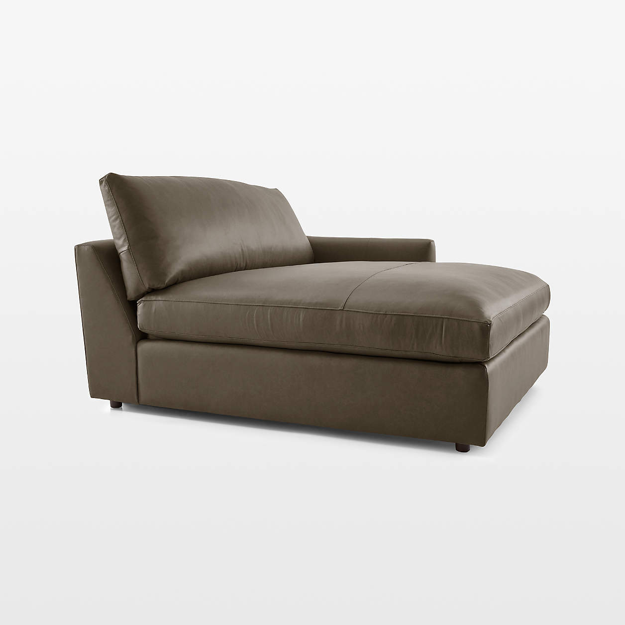 Lounge Deep Leather Right Arm Double Chaise | Crate & Barrel