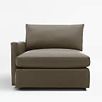 Lounge Deep Leather Left Arm Chair | Crate & Barrel