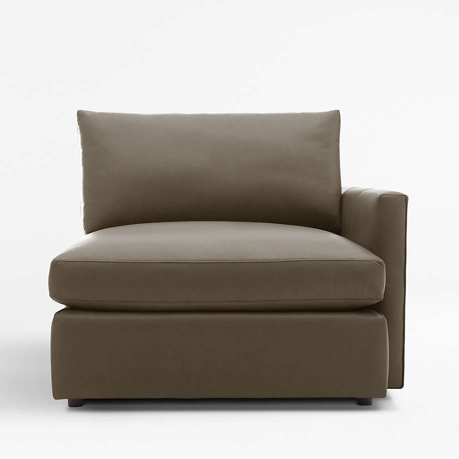 Lounge Deep Leather Right Arm Chair | Crate & Barrel