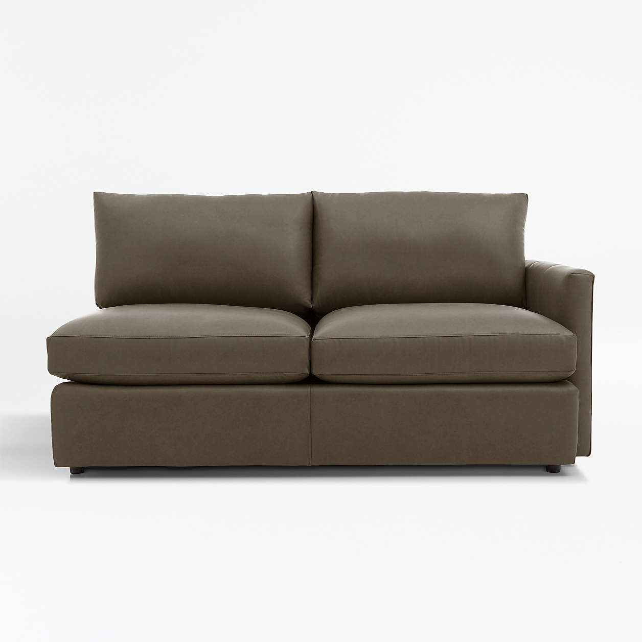 Lounge Deep Leather Right Arm Apartment Sofa | Crate & Barrel