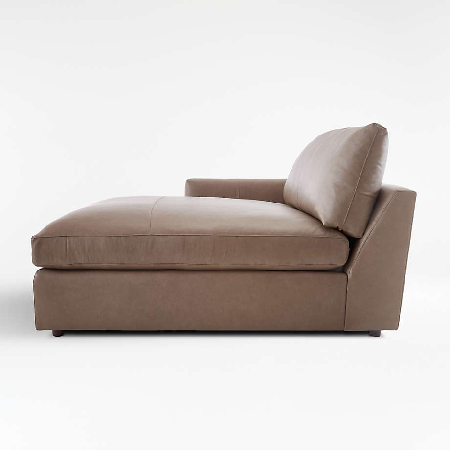 Lounge Leather Left Arm Double Chaise | Crate & Barrel