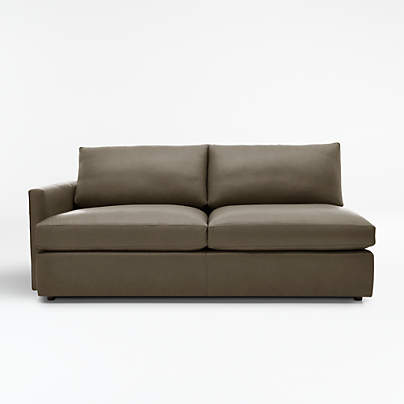 Lounge Leather Left Arm Chair | Crate & Barrel