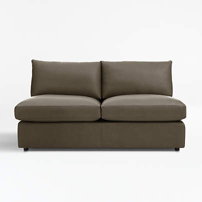 Lounge Leather Left Arm Chair | Crate & Barrel
