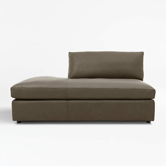 Lounge Leather Left Arm Chair | Crate & Barrel