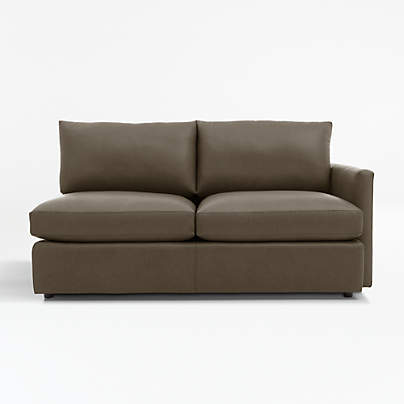 Lounge Leather Left Arm Chair | Crate & Barrel