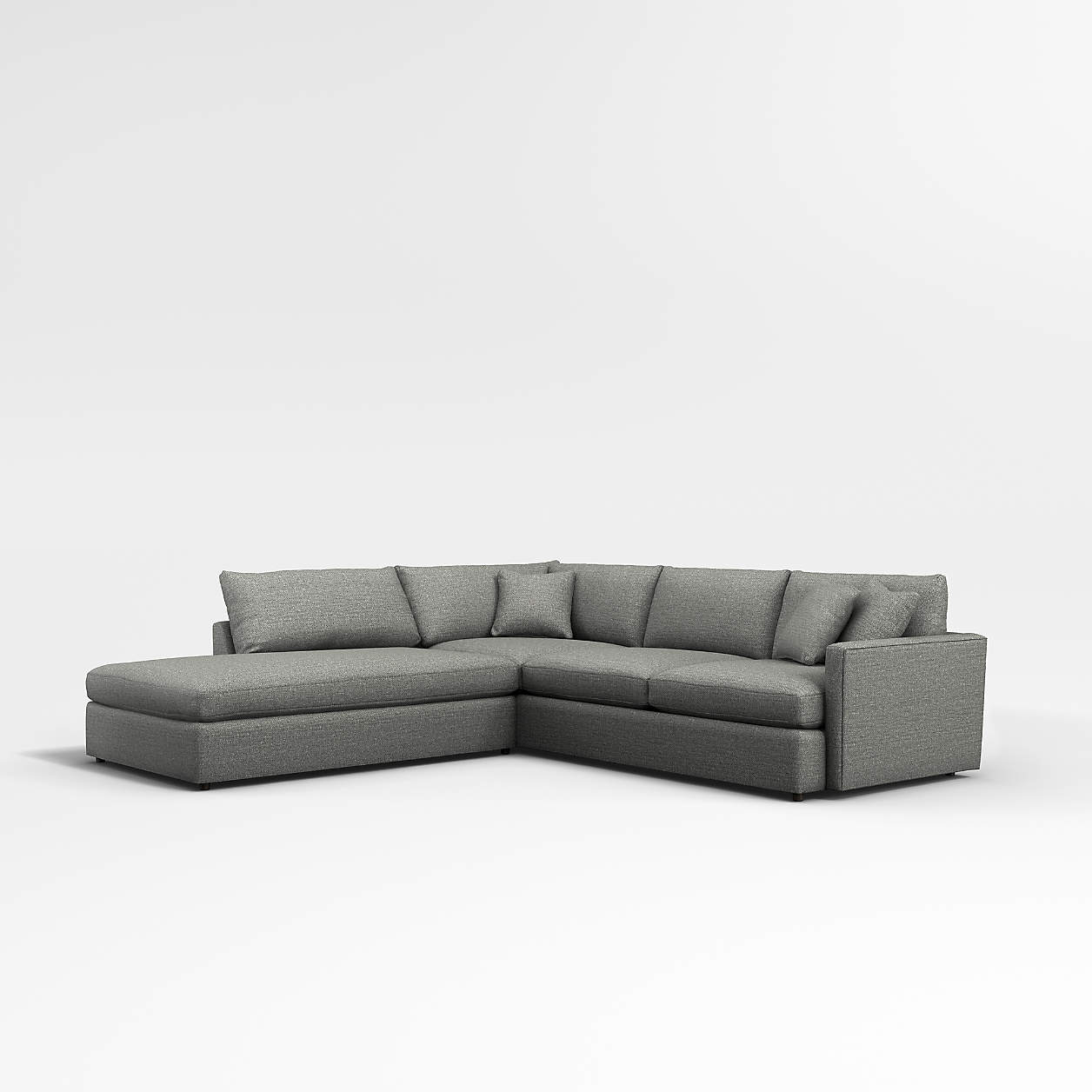 Lounge 3-Piece Left-Arm Bumper Sectional Sofa | Crate & Barrel