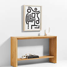 Baja 54" Rectangular Natural Oak Wood Console Table with Shelf ...