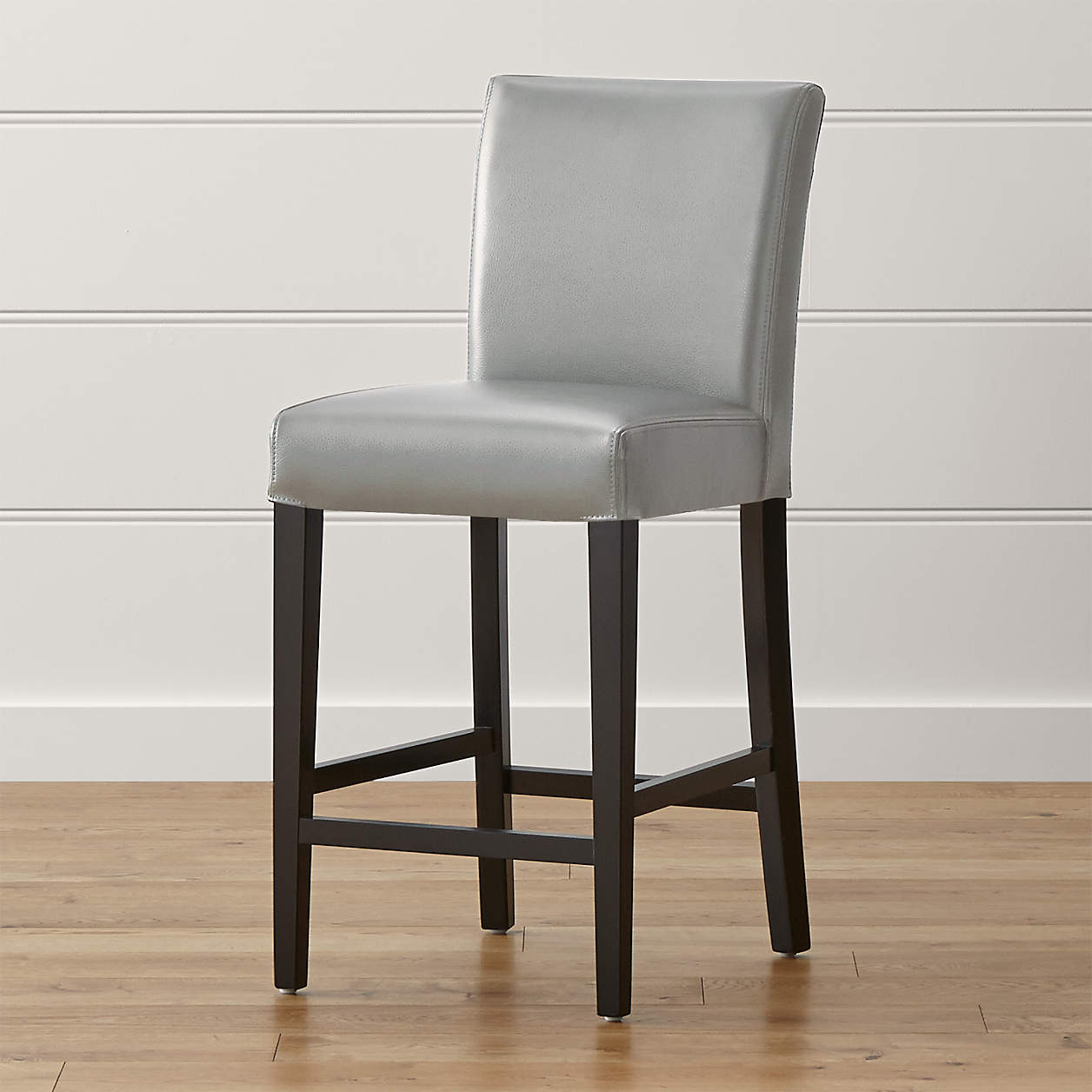 Lowe Pewter Leather Counter Stool + Reviews | Crate & Barrel