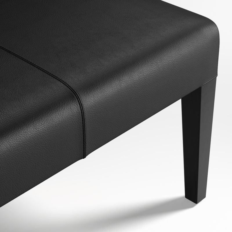 Lowe Onyx Leather Backless Bench + Reviews | Crate & Barrel