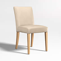 Lowe Tan Light Brown Leather Dining Chair with Natural Wood Legs ...