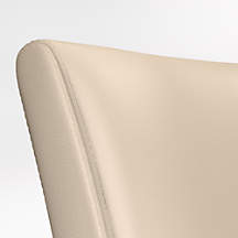 Lowe Tan Light Brown Leather Dining Chair with Natural Wood Legs ...