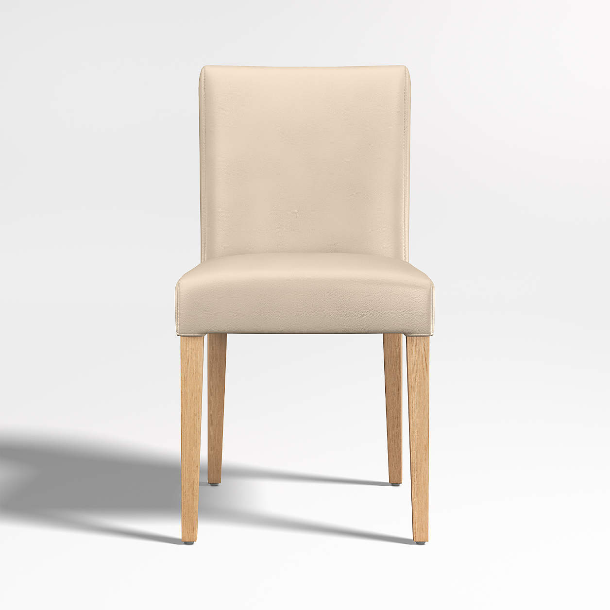Lowe Tan Light Brown Leather Dining Chair with Natural Wood Legs ...