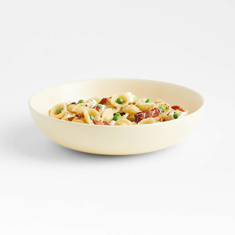 Cream Yellow Stoneware Dinner Bowl by Molly Baz | Crate & Barrel