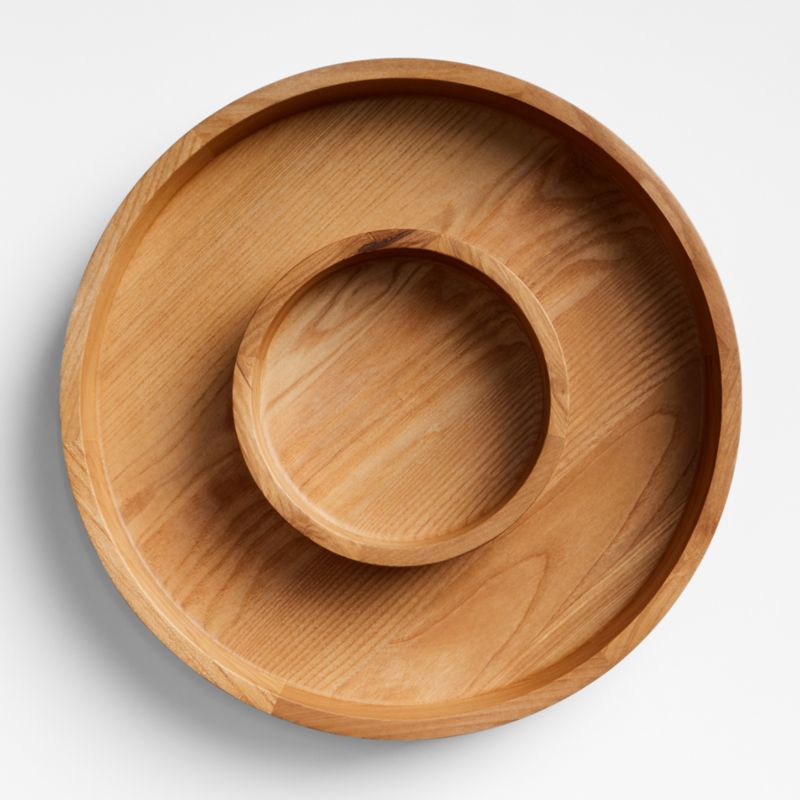 Small Divided Wooden Serving Tray by Molly Baz | Crate & Barrel