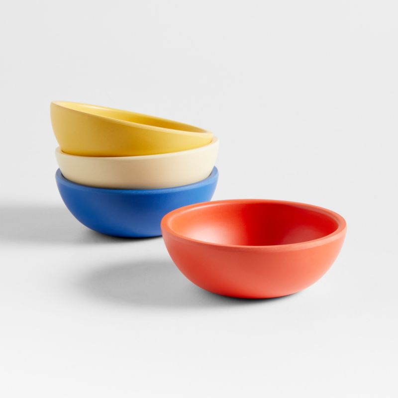 Bamboo Melamine Pinch Bowls, Set of 4 | Crate & Barrel