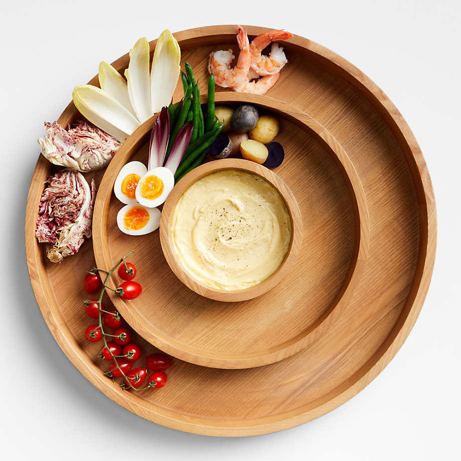 Large Divided Wooden Serving Tray by Molly Baz | Crate & Barrel