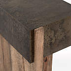 Mackinley 78.75" Rectangular Iron and Natural Oak Wood Console Table ...