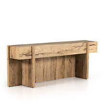 Mackinley 78.75" Rectangular Natural Oak Wood Console Table + Reviews ...
