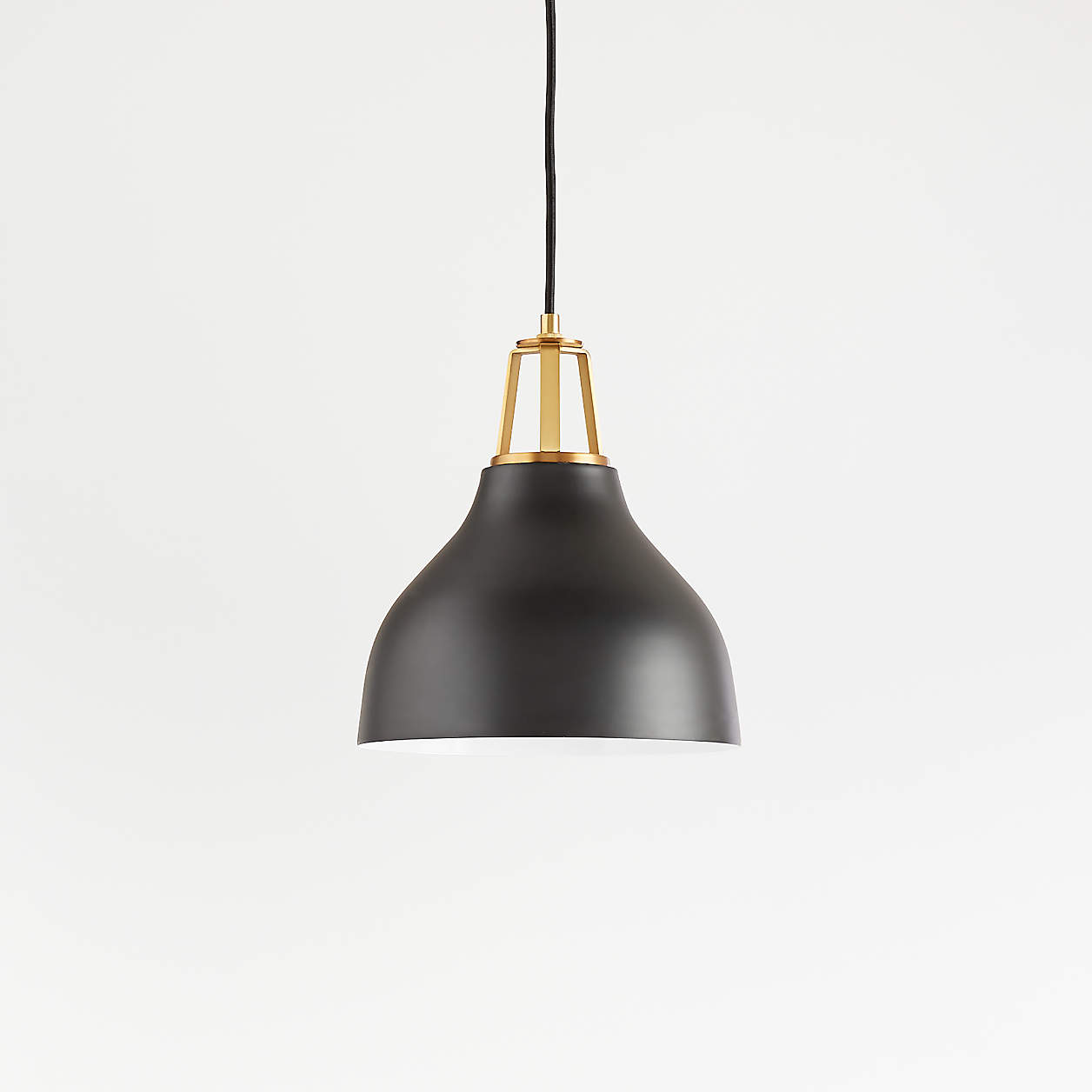 Maddox Black Bell Small Pendant Light with Brass Socket + Reviews ...