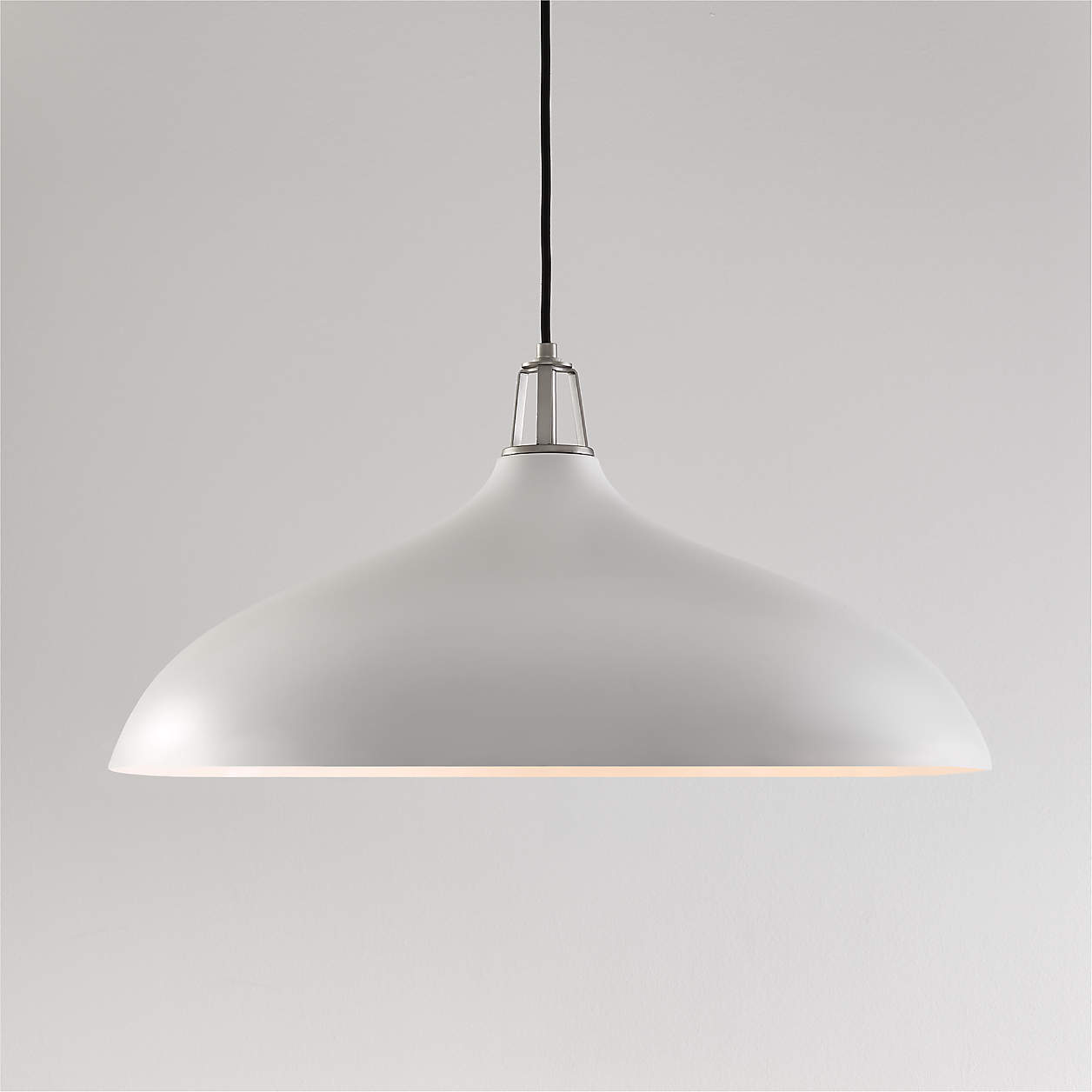 Maddox Oversized White Dome Pendant Light with Brass Socket + Reviews ...