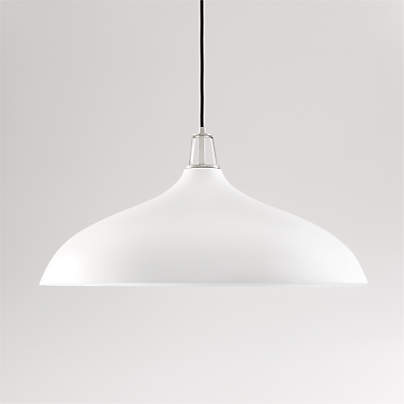 Maddox Oversized White Dome Pendant Light with Black Socket | Crate ...