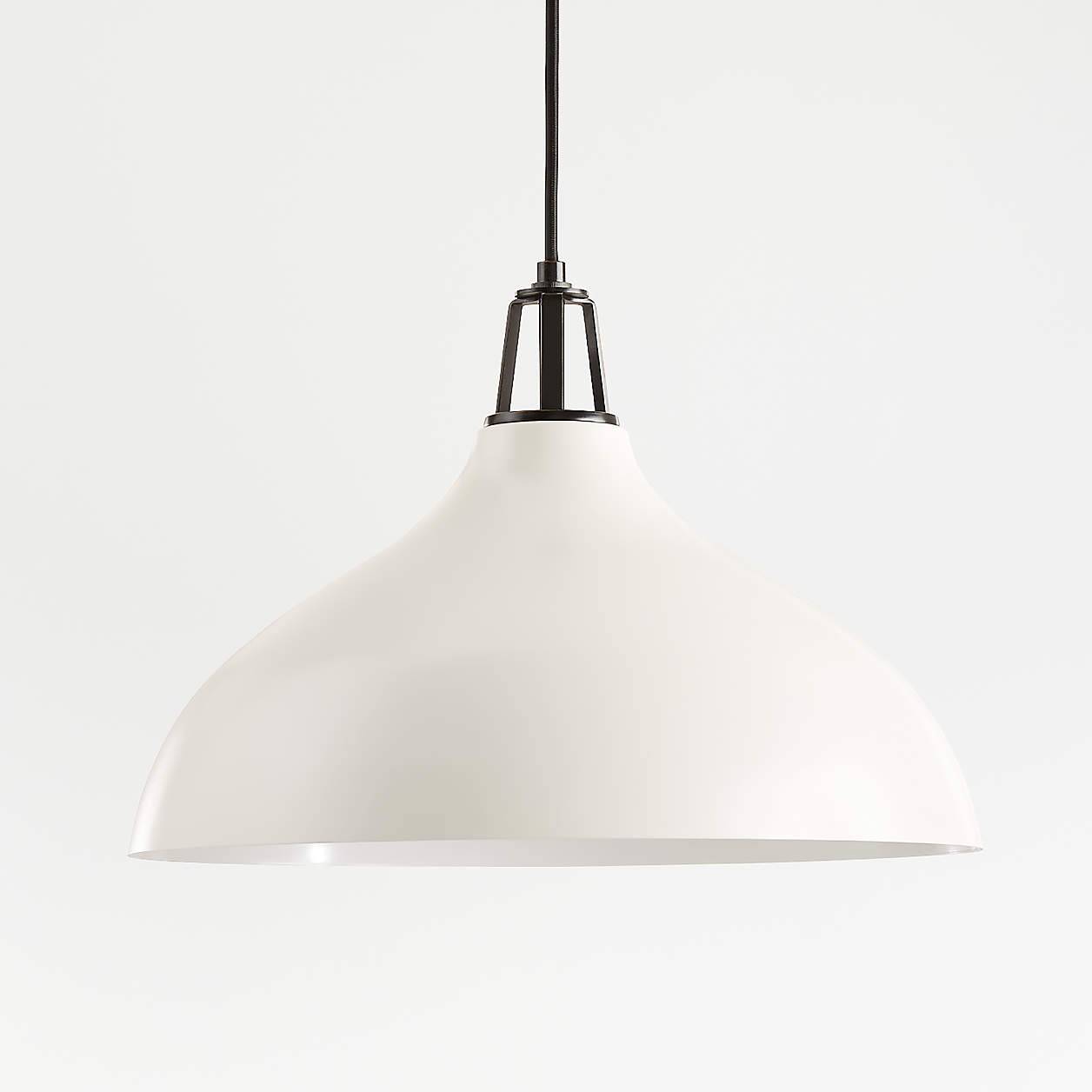 Maddox White Bell Large Pendant Light with Black Socket + Reviews ...