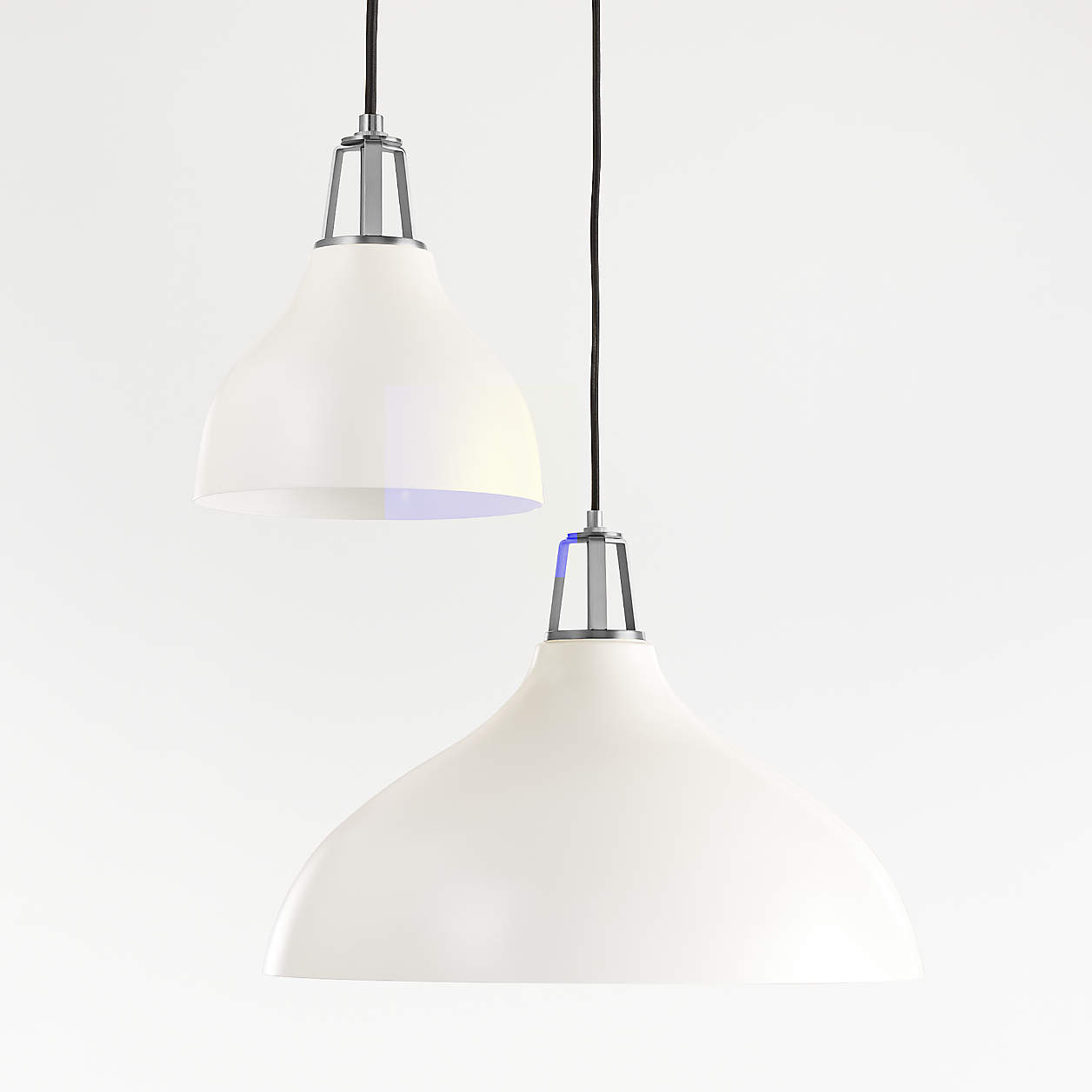 Maddox White Bell Pendant with Nickel Socket | Crate & Barrel